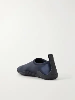 JIL SANDER Elbe Rubber-trimmed Satin Flats - Blue