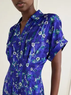 Saloni Riya Floral-printed Chiffon Midi Dress