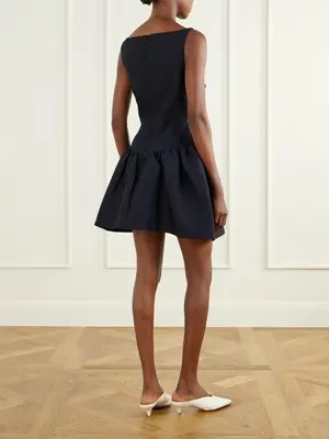 SHUSHU/TONG Bow-detail Ruffled Gathered Cady Mini Dress