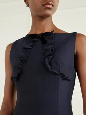 SHUSHU/TONG Bow-detail Ruffled Gathered Cady Mini Dress