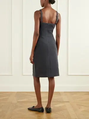SHUSHU/TONG Sequin-embellished Ruffled Wool-blend Midi Dress