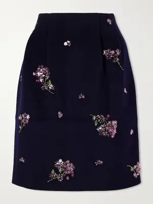SHUSHU/TONG Sequin-embellished Wool Midi Skirt - Multi