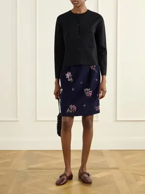 SHUSHU/TONG Sequin-embellished Wool Midi Skirt