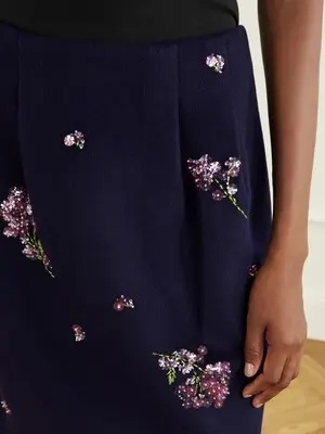 SHUSHU/TONG Sequin-embellished Wool Midi Skirt