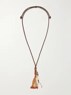 Johanna Ortiz Spirit Of The Nomad Horse Bamboo, Shell, Glass And Leather Cord Necklace - Multi