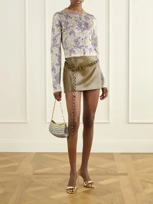 Rabanne Cropped Jacquard Cardigan