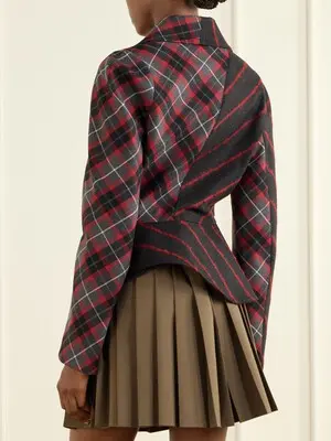 VIVIENNE WESTWOOD Stormy Checked Asymmetric Wool-blend Blazer