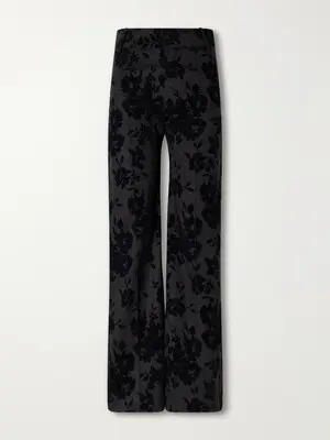 DESTREE Yoshitomo Flocked Straight-leg Pants - Black