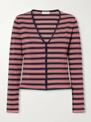 Faithfull The Brand Doris Striped Cotton-blend Cardigan