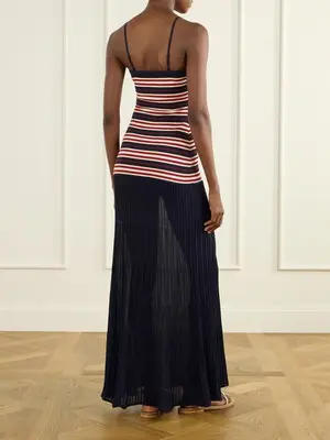Faithfull The Brand Doris Bow-detailed Striped Cotton-blend Maxi Dress