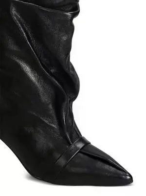 ALCHIMIA Slouchy Pointed-toe Ankle Boots - Black