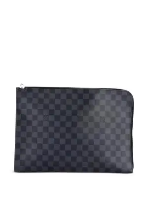 LOUIS VUITTON Damier Graphite Gm Clutch Bag - Black