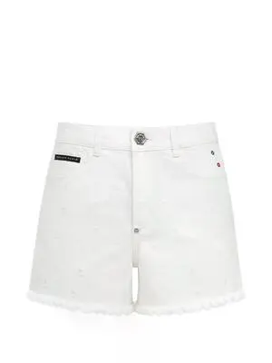 Philipp Plein Stonewashed Denim Hot Pants