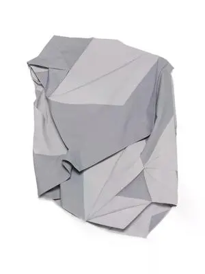 Issey Miyake Origami-pleated Geometric-print Top - Grey