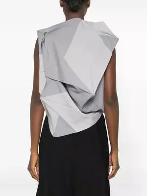 Issey Miyake Origami-pleated Geometric-print Top