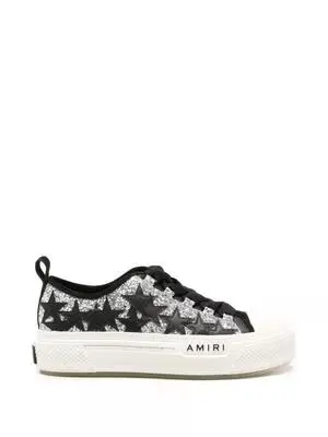 Amiri Glitter Stars Court Sneakers - Silver
