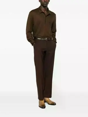 TOM FORD Long-sleeve Piqué Polo Shirt