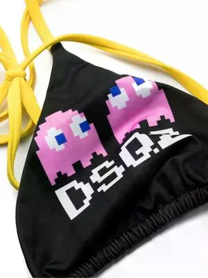 Dsquared2 X Pac-man Triangle Bikini Top