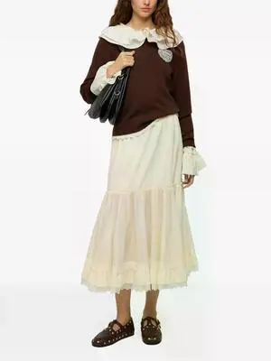 GANNI Nylon Tiered Midi Skirt