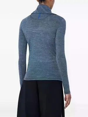 JIL SANDER Fine-knit Quarter-zip Polo Top