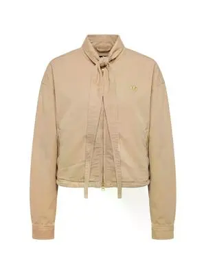 DIESEL® Tie-neck Logo-plaque Jacket
