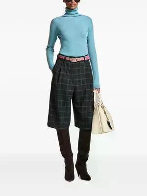 Essentiel Antwerp Kreme Checked Shorts