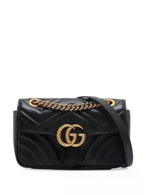 Gucci 2016-2026 Small Gg Marmont Matelasse Calfskin Shoulder Bag - Black