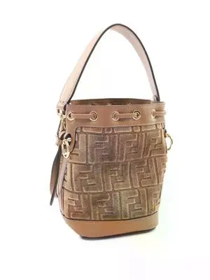 Fendi Mini Zucca Canvas Mon Tresor Bucket Bag Satchel - Brown