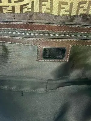 Fendi 2000-2010 Zucchino Canvas Baguette Shoulder Bag