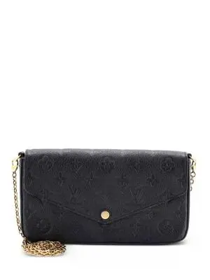 LOUIS VUITTON Felicie Pochette Monogram Empreinte Leather Cross Body Bag - Black