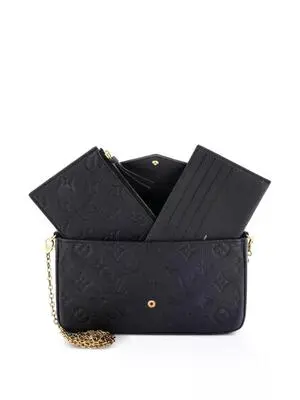 LOUIS VUITTON Felicie Pochette Monogram Empreinte Leather Cross Body Bag - Black