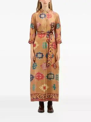 PIERRE-LOUIS MASCIA Aloe Geometric-print Maxi Dress