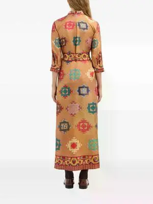PIERRE-LOUIS MASCIA Aloe Geometric-print Maxi Dress