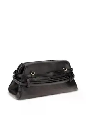 Moschino Buckle-detail Leather Clutch Bag