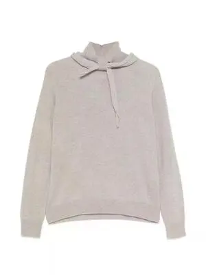 VANISE Tie-neck Cashmere Sweater - Neutrals