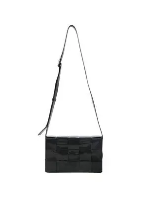 Bottega Veneta Cassette Intreccio Crossbody Bag - Black