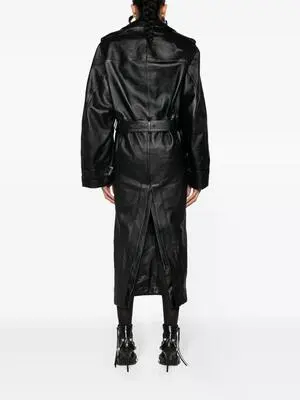 Balenciaga Belted Leather Trench Coat