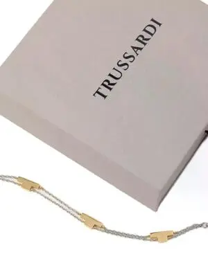 TRUSSARDI Two-tone Logo-plaque Bracelet