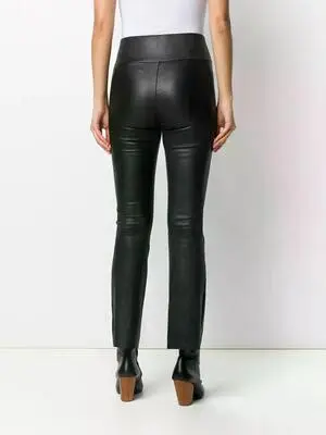 Sprwmn Fitted Cropped Leather Trousers