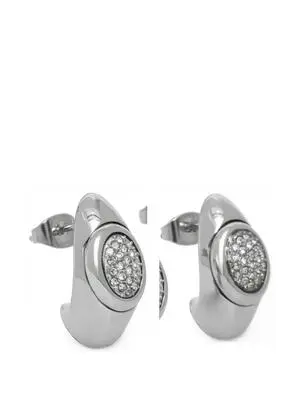 TRUSSARDI Crystal-embellished Chunky Earrings - Silver