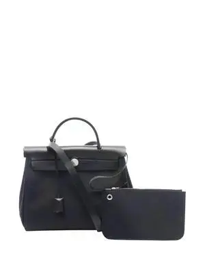 Hermès 2023 Military Toile And Vache Hunter Herbag Zip 31 Satchel - Black