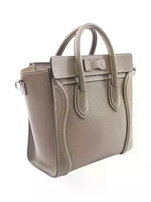 Celine Nano Leather Luggage Tote Satchel - Brown
