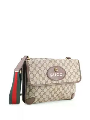 Gucci Neo Vintage Flap Messenger Gg Coated Canvas Medium Cross Body Bag - Brown