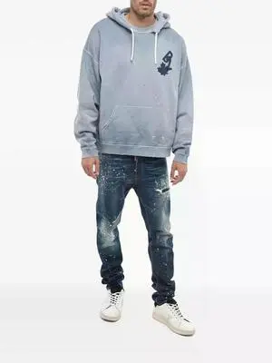 Dsquared2 Paint-splatter Logo-patch Hoodie