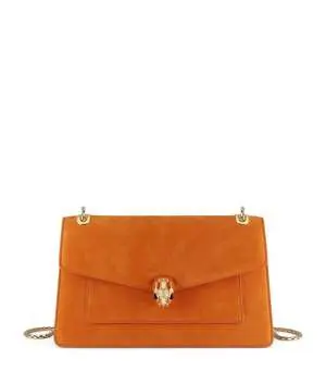 BVLGARI Suede Serpenti Forever Top-handle Bag