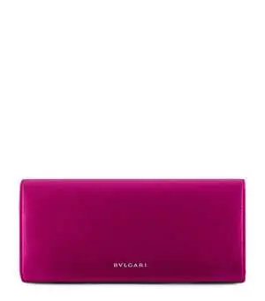 BVLGARI Satin Tubogas Evening Clutch Bag - Pink