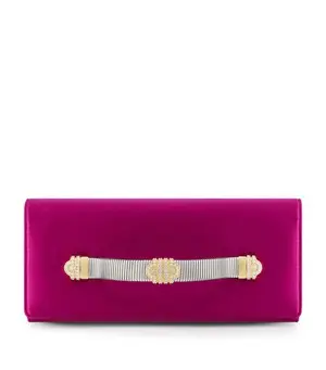 BVLGARI Satin Tubogas Evening Clutch Bag - Pink