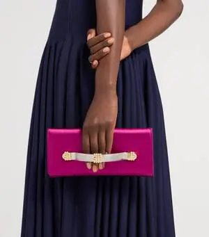 BVLGARI Satin Tubogas Evening Clutch Bag
