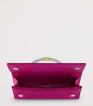BVLGARI Satin Tubogas Evening Clutch Bag
