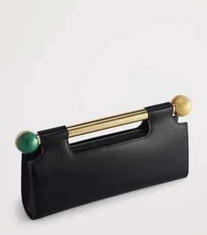 BVLGARI Leather Tubogas Sphere Clutch Bag